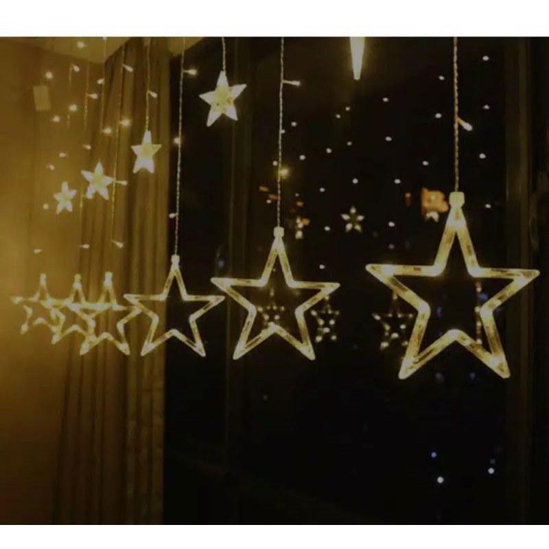 Jual Lampu Natal Tirai Bintang Led Twinkle Star Curtain Light Lampu ...
