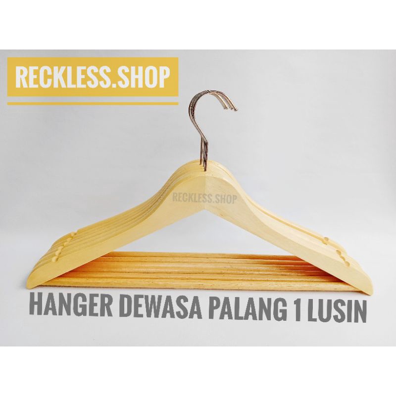 Jual HANGER KAYU PALANG NATURAL ( 1 LUSIN ) | Shopee Indonesia