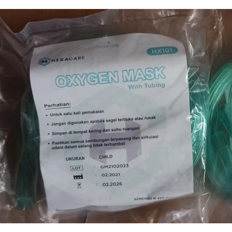 Jual Oxygen Mask Child / Masker Oksigen Anak Hexacare | Shopee Indonesia