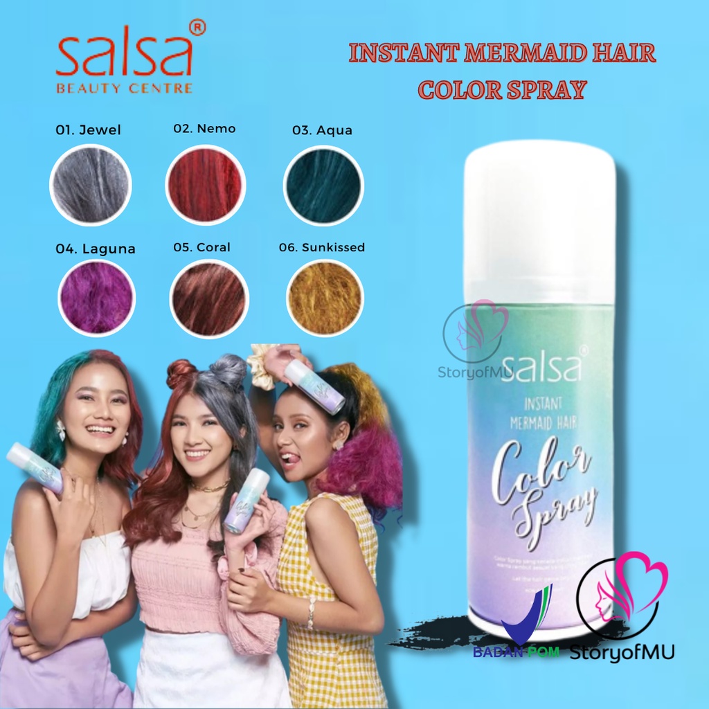Jual ️ StoryofMU ️ SALSA Instant Mermaid Hair Color Spray - Semir | Cat ...