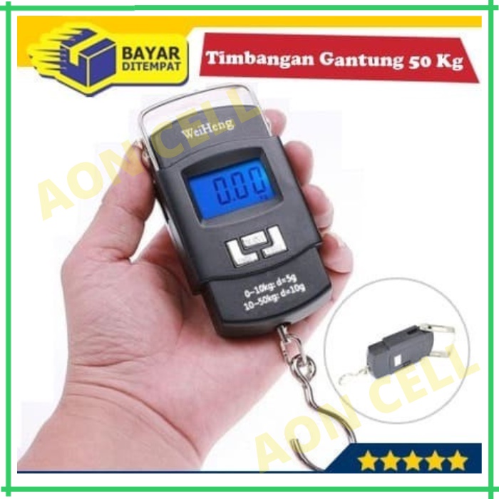Jual Timbangan Gantung Digital Scale 50kg Barang Koper Karung Portable LCD Display | Shopee ...