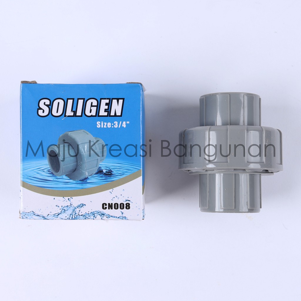 Jual Watermur PVC Soligen 3/4" Water Mur Pompa Union Fitting 3/4 Inch ...