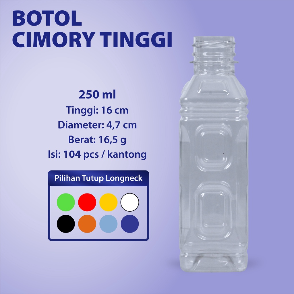 Jual Botol Cimory 250ml Tinggi / Botol Yoghurt / Botol Kotak/ Botol ...