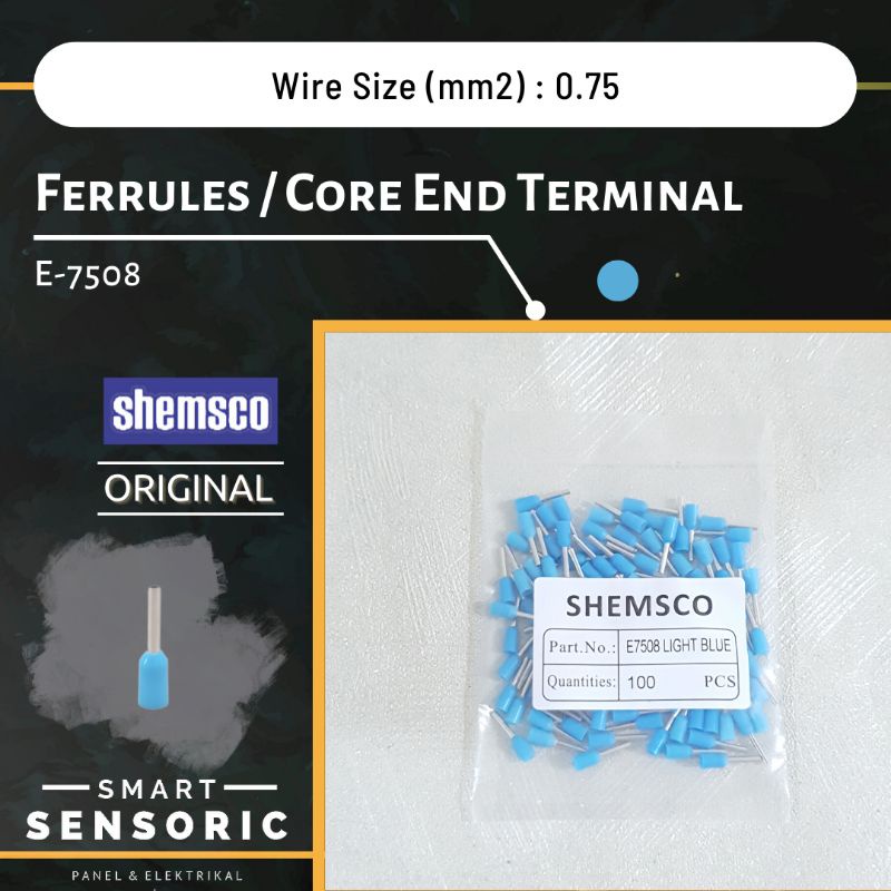 Jual Kabel 0.75mm Skun Ferrules E-7508 Shemsco Single Core End Terminal ...