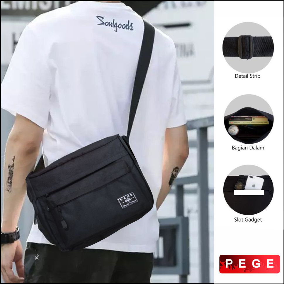 Jual Tas Selempang Slingbag Pria Unisex Slempang PEGE Casual Trendy ...