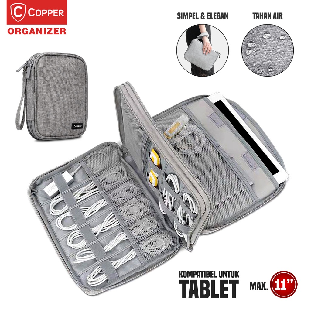 Jual COPPER Tas Tablet Double Layer 11 inch Powerbank Waterproof / Tas ...