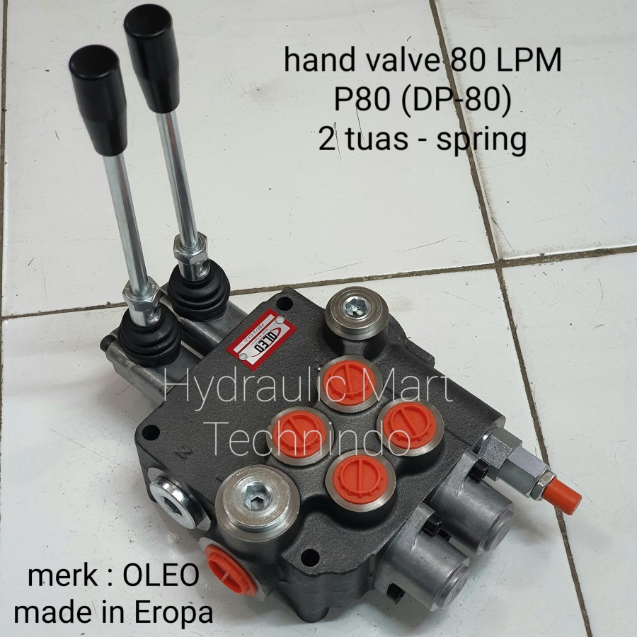 Jual Hand valve hidrolik DP80 P80 2 tuas Spring max flow 90 Lpm port 1/ ...