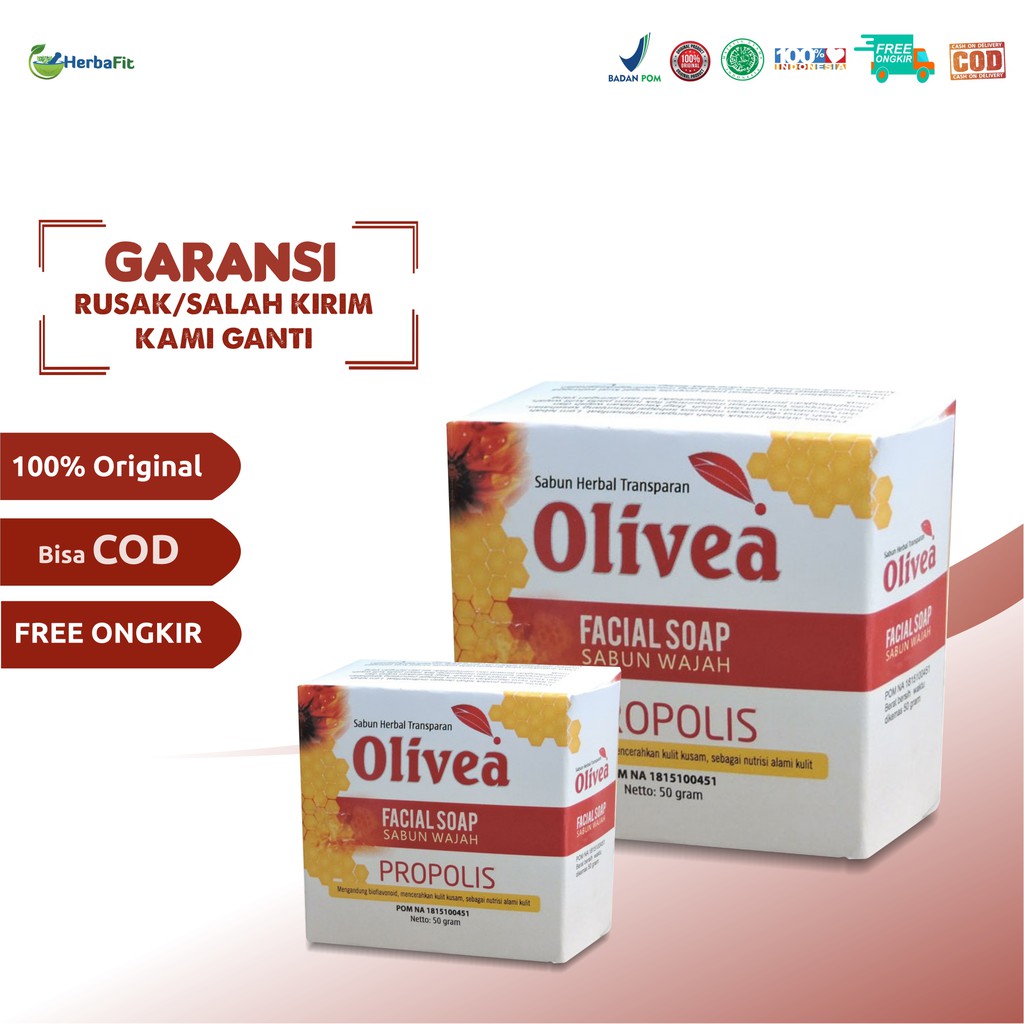 Jual SABUN MUKA PEMBERSIH WAJAH Sabun Propolis olivea Herbal ORIGINAL ...