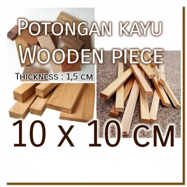 Jual Wooden piece 10x10 cm Potonga kayu bahan craft dekorasi Rustic ...