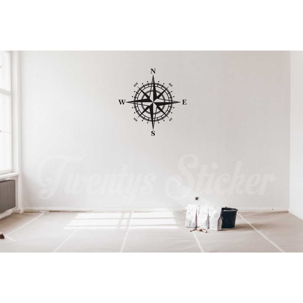 Jual COMPASS STICKERS FOR WALL LAPTOP MOTOR CAR DECORATION ETC | Shopee ...