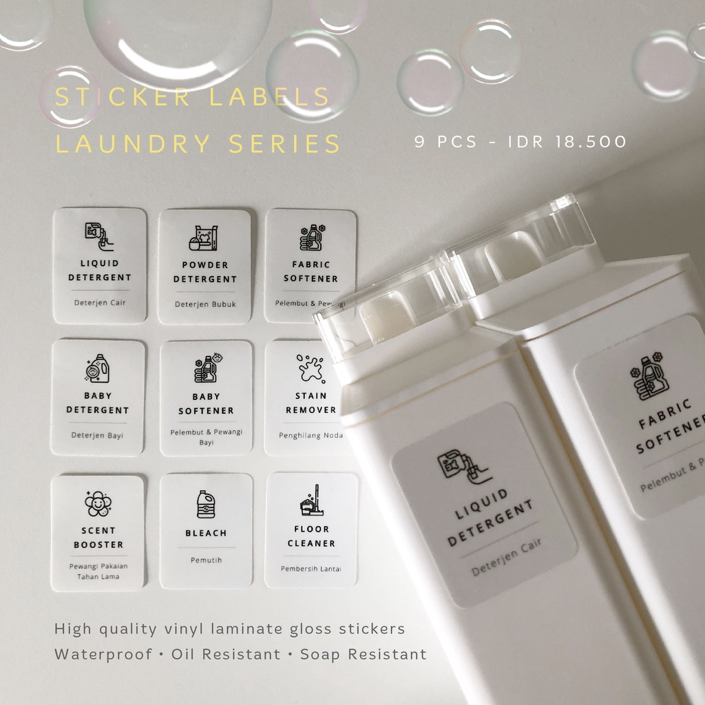 Jual Sticker Laundry, Detergent, Cuci Baju - STICKER ONLY - NO CUSTOM ...