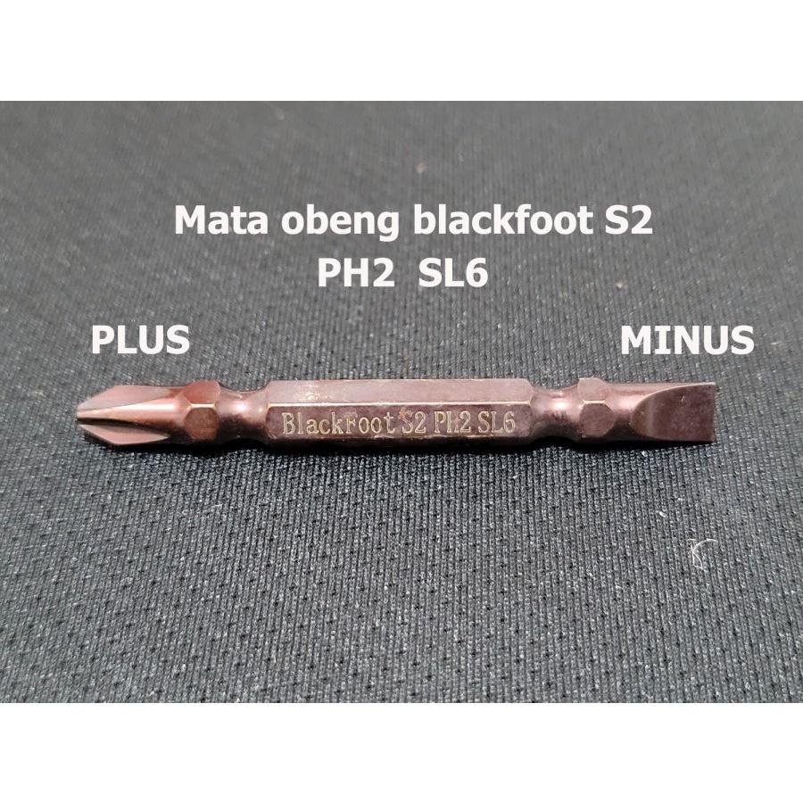 Jual MATA OBENG PLUS-MINUS S2 BOR ANGIN PH2 65MM BLACKFOOT SCREWDRIVER ...