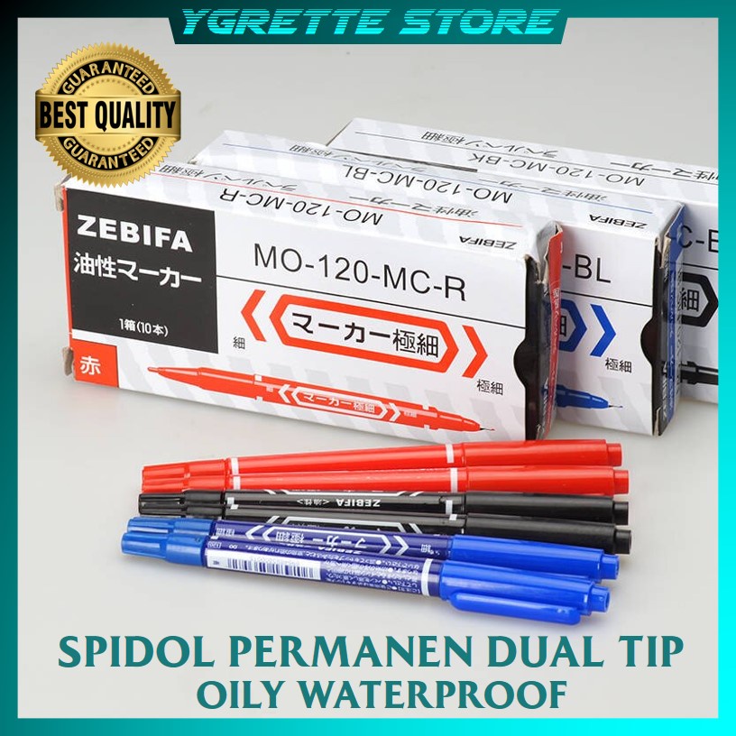 Jual YGRETTE - PREMIUM SPIDOL PERMANEN DOUBLE TIP Dual Head Marker DUA ...