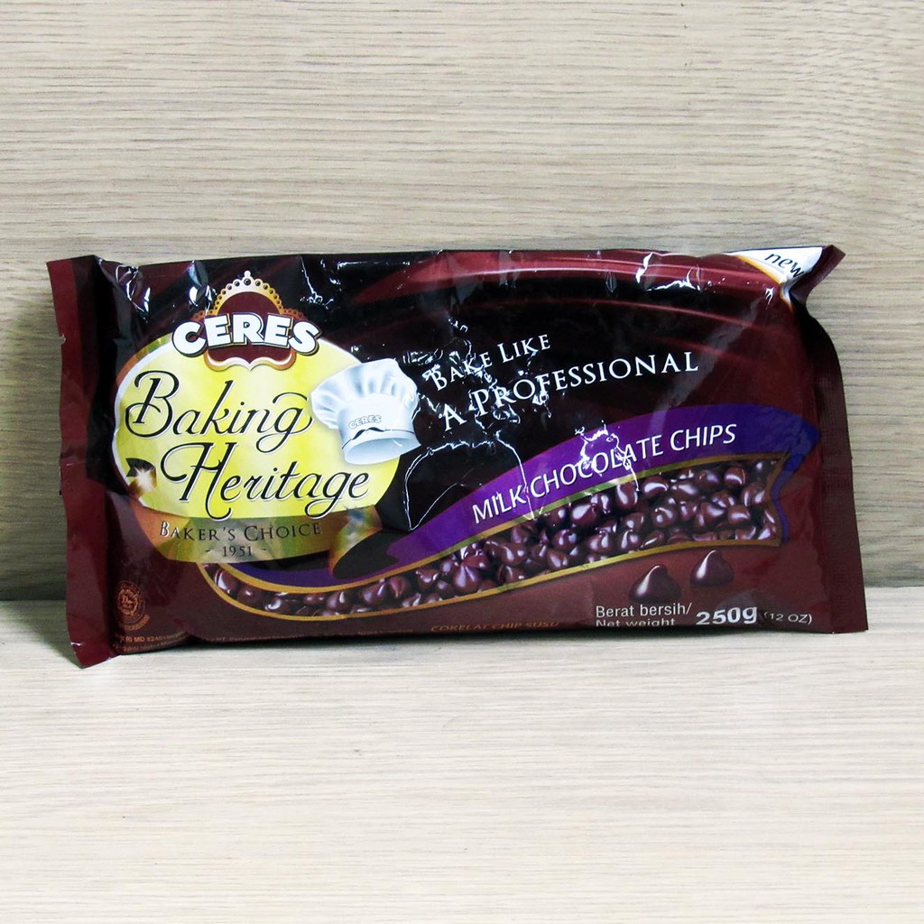 Jual Ceres Baking Heritage Milk Chocolate Chips 250 gr | Shopee Indonesia
