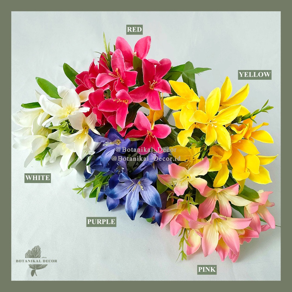 Jual Artificial Flower Easter Lily Bunga Palsu Plastik Hias Dekorasi ...