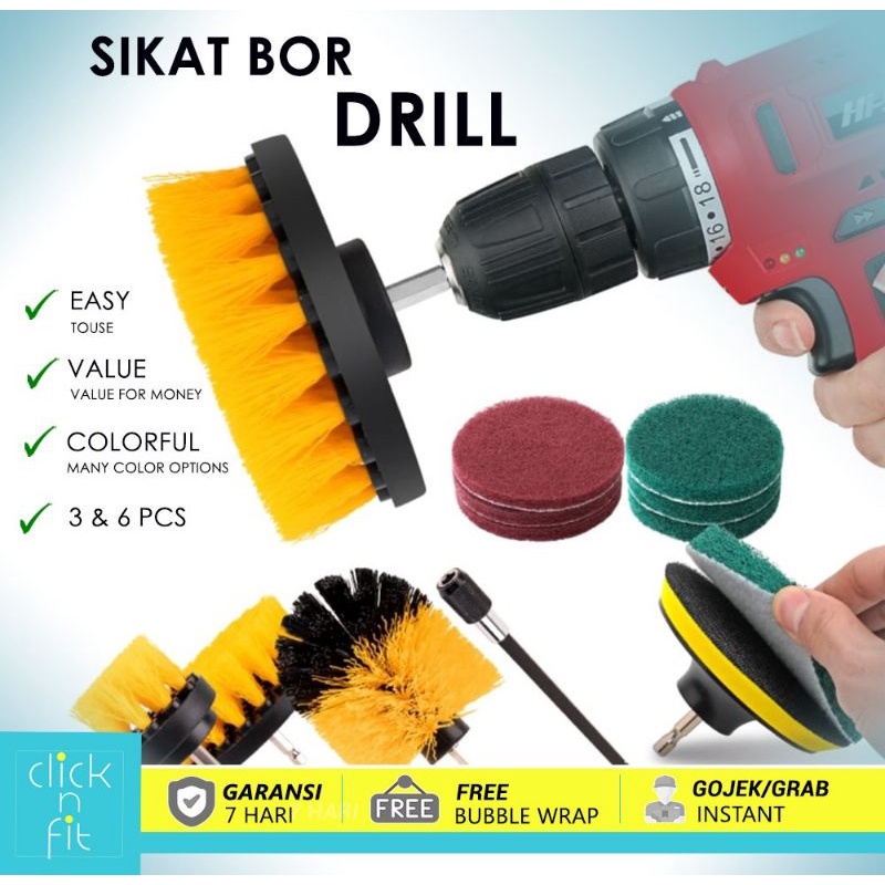Jual SIKAT BOR LISTRIK Electric drill isi 3 dan isi 6 drill brush ...