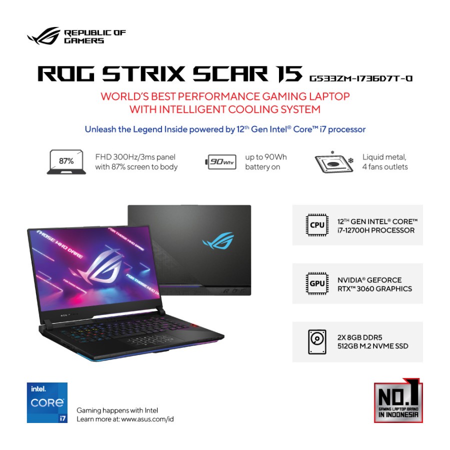 Jual ASUS ROG STRIX-SCAR G15 G533ZM-I736D7T-O i7-12700H 16GB 512GB ...