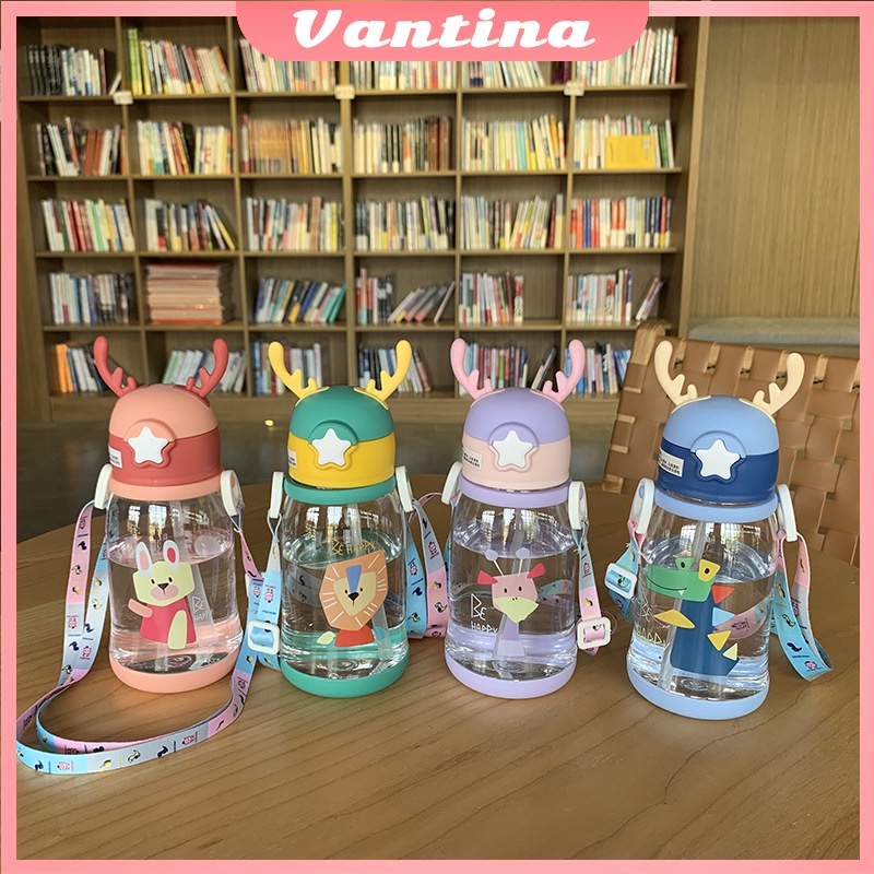 Jual Botol Minum Tanduk Rusa Tali Sedotan/ Botol Minum Anak Lucu 600 ML Anti Tumpah BPA FREE ...