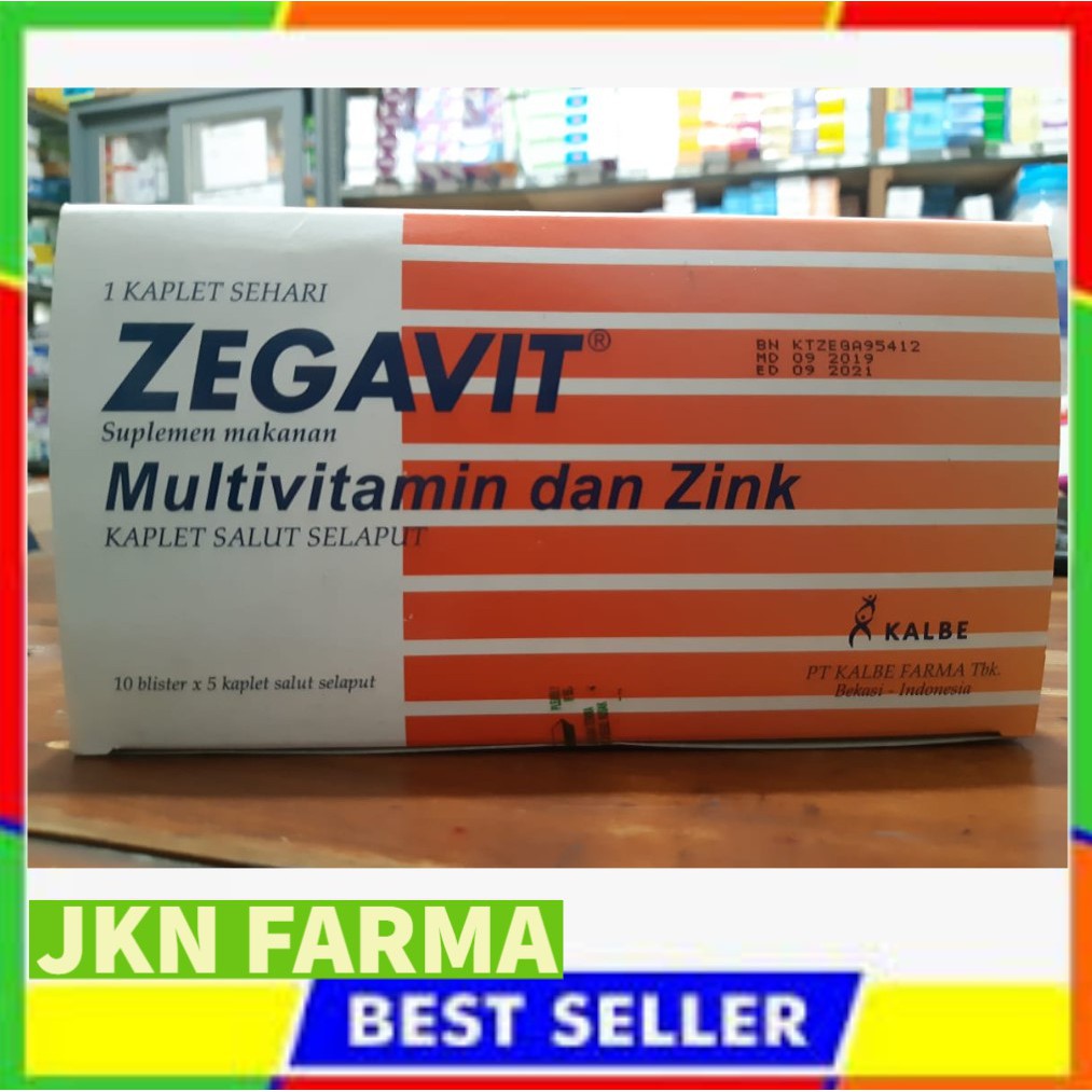 Jual SUPLEMEN MAKANAN ZEGAVIT MULTIVITAMIN KOMPLIT DAN ZINK UNTUK DAYA ...