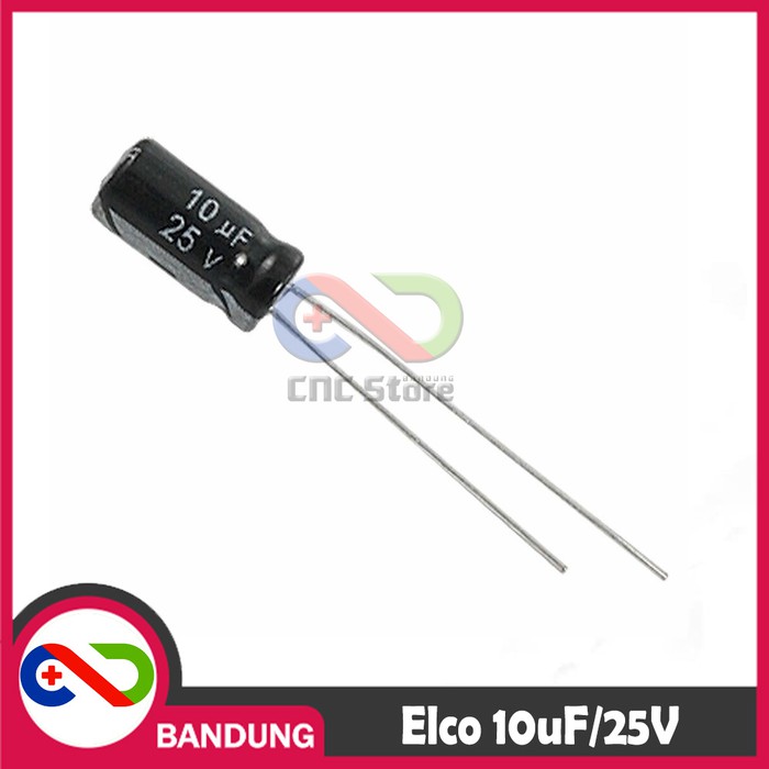 Jual CAPACITOR ELECTROLYTIC ELCO KAPASITOR ELEKTROLIT ELKO 10UF 10UF/25V | Shopee Indonesia