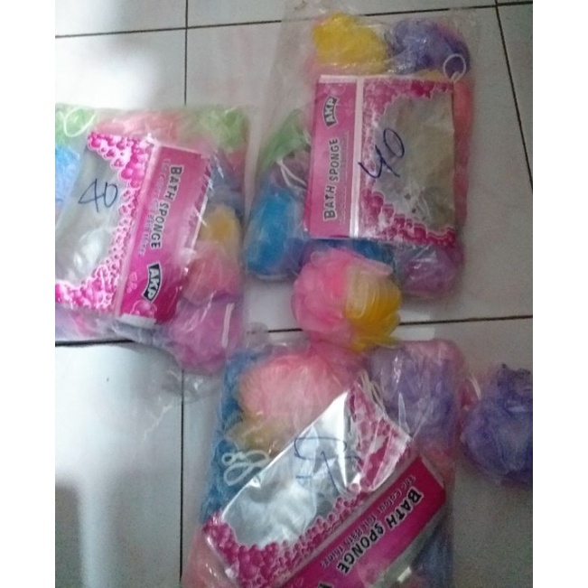 Jual Sponge mandi shower puff spons mandi jaring spon mandi 1 pack ...