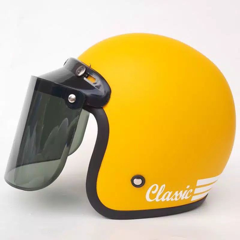Jual HELM BOGO DEWASA CLASIK TIGA GARIS+KACA FREE PACKING DAN PENGAMAN ...
