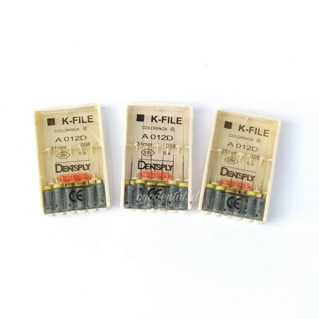 Jual kfile dentsply size 08 21mm 25mm 31mm / dental kfiles size 8 / k ...