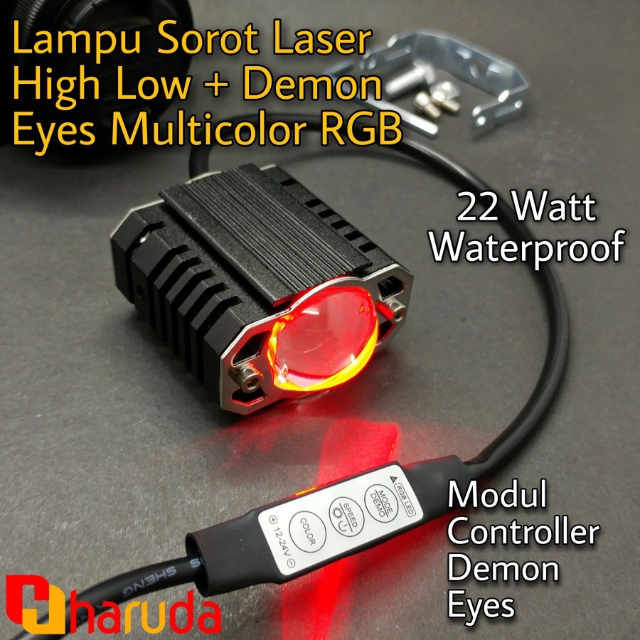 Jual Lampu Sorot / Tembak Laser Mini High Low + Demon Eyes RGB Animasi ...