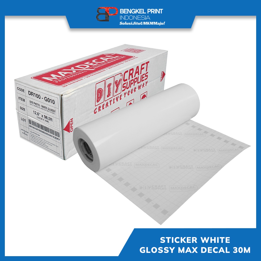 Jual Sticker Photo White Glossy Max Decal 30m | Shopee Indonesia