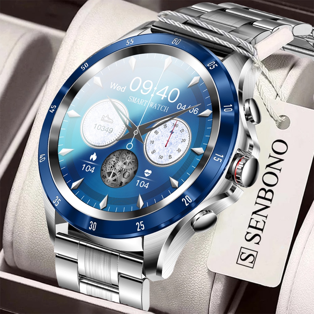 Jual Senbono 2022 AMOLED HD Display Smart Watch Pria Jawaban Panggilan ...