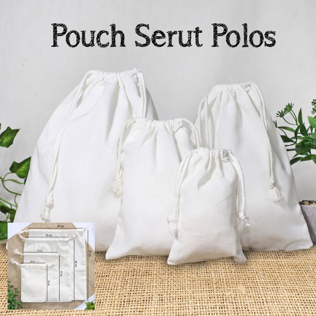 Jual [ READY ] POUCH SERUT POLOS MURAH | 4 MACAM UKURAN | Shopee Indonesia