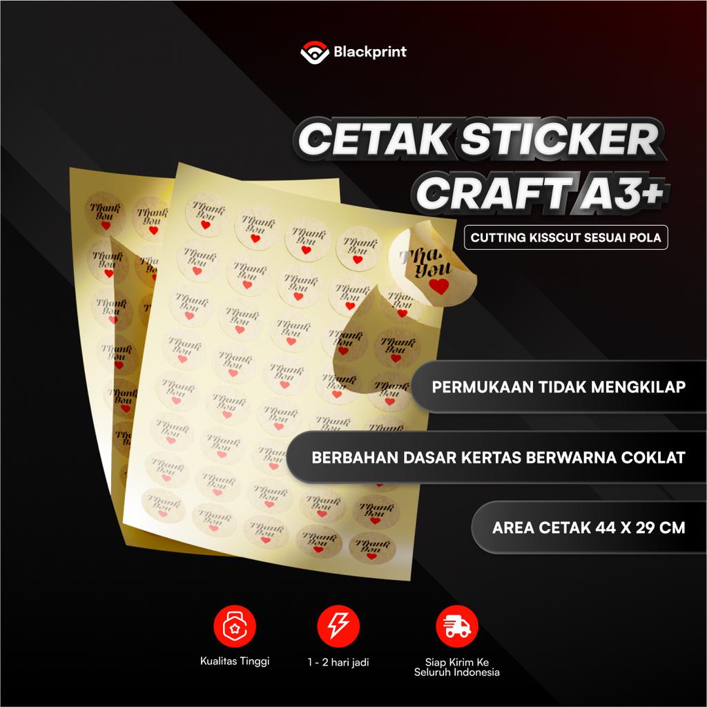 Jual Cetak Stiker Label Craft A3+ Cutting Kiss Cut /Sticker kraft ...