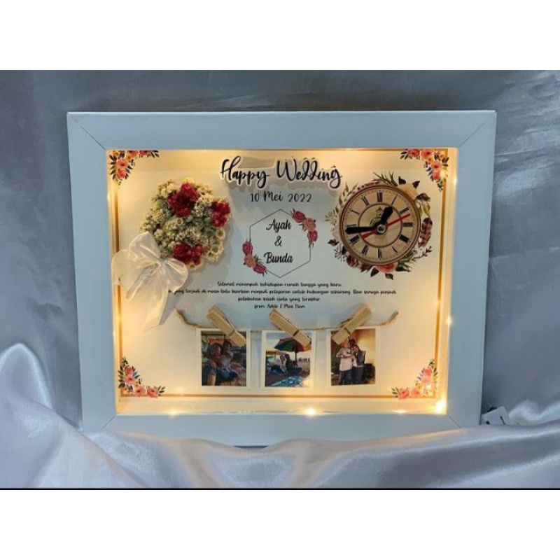 Jual pop up frame buket + jam/frame standart/pop up frame/wajib baca ...