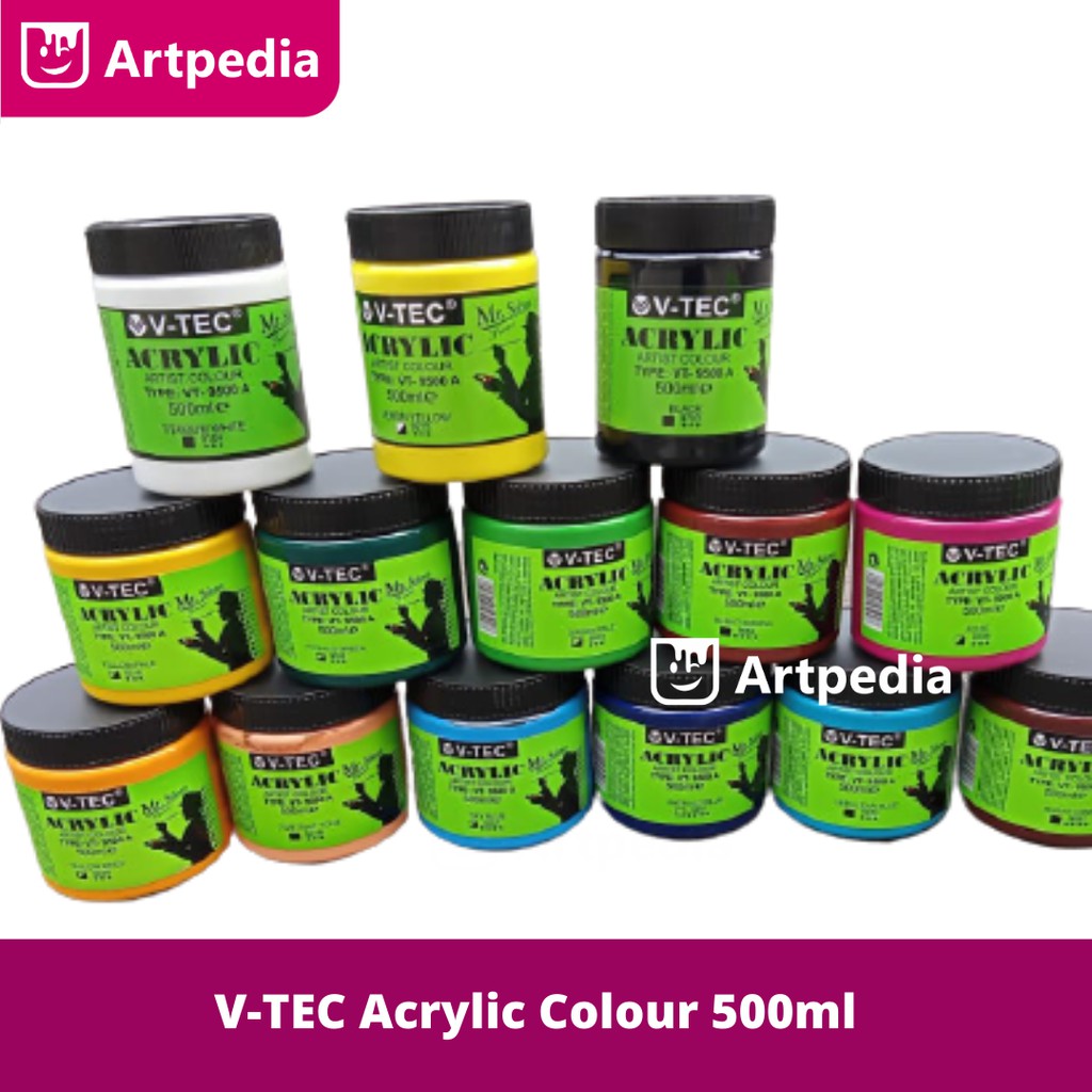 Jual Cat Akrilik V-TEC Acrylic Colour 500ml PART-1 / Cat acrylic / V ...