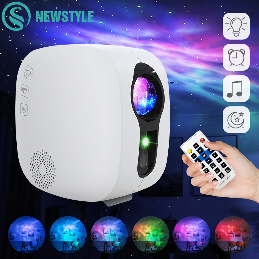 Jual Starry Sky Aurora LED RGB Projector Light Bluetooth Music Speaker ...