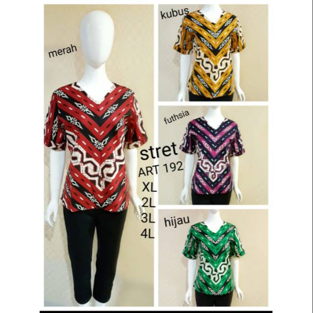 Jual BLOUSE BATIK ETNIK XL XXL XXXL JUMBO BIG SIZE 5L 4L | Shopee Indonesia