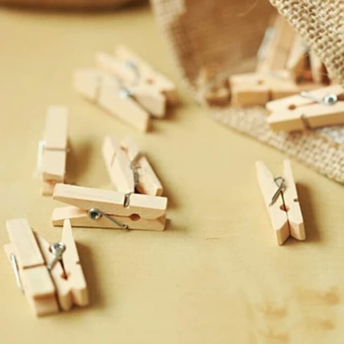 Jual Wooden Cip Natural 2.5 cm / klip kayu / jepit kayu / jepitan kayu ...