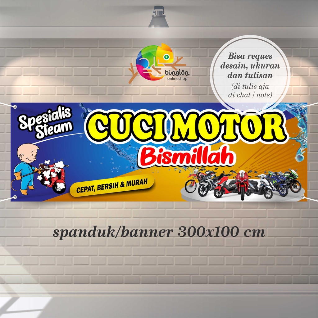 Jual Size 300x100 Spanduk, Banner Cuci Motor Baru | Shopee Indonesia