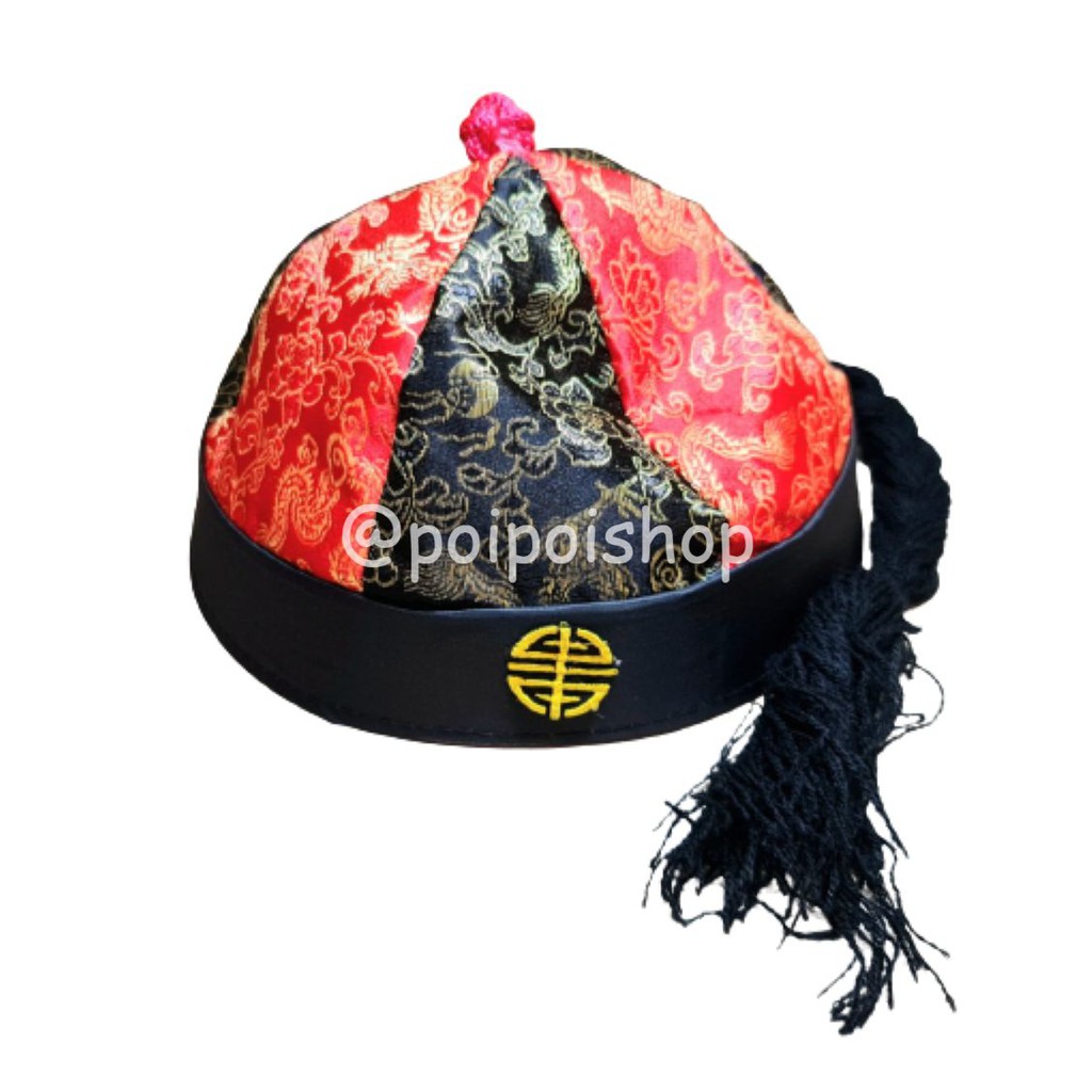 Jual Topi Imlek Cheongsam Ekor Rambut Topi China Manchu Oriental ...