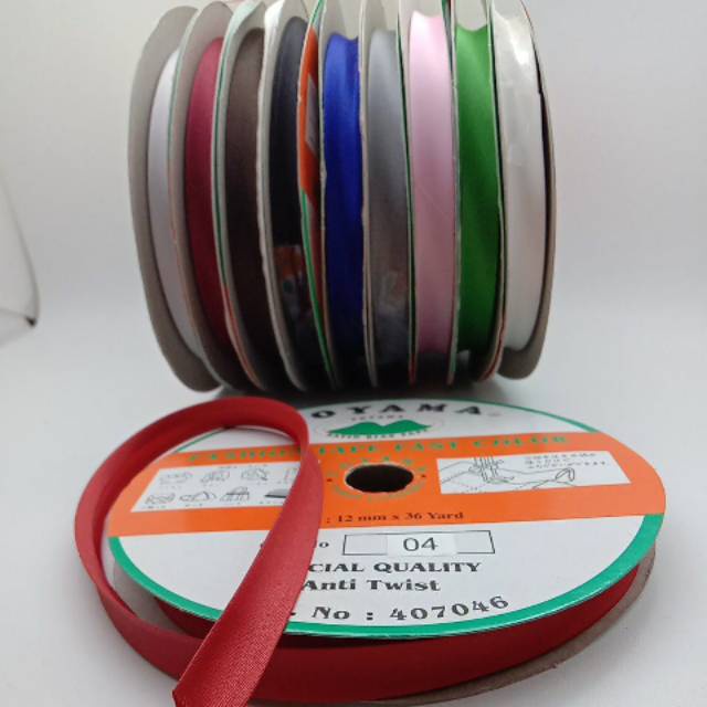 Jual Bisban Toyama/Pita Bisban Satin/Bisban Polos Roll/Pita List Bisban ...