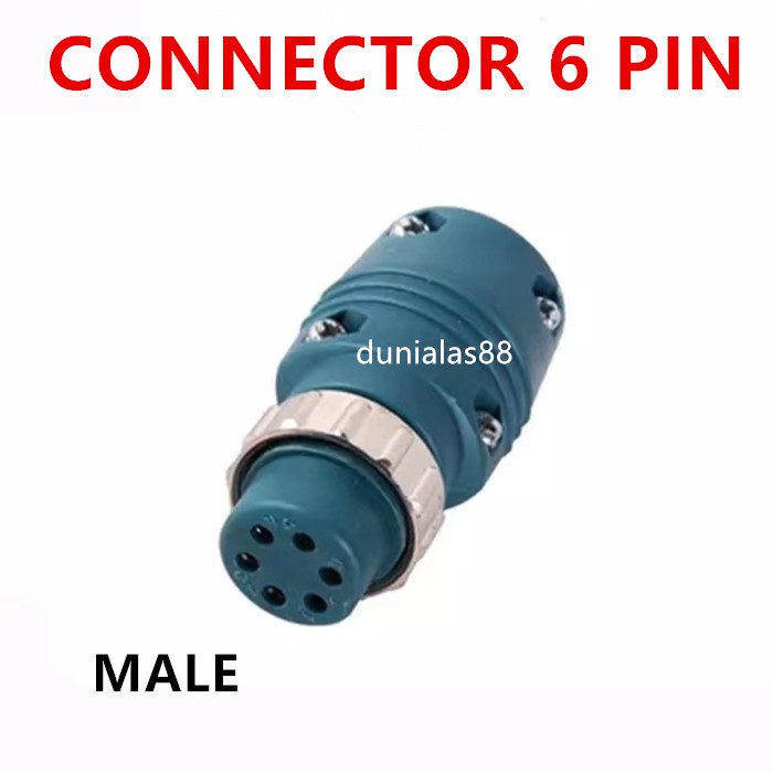 Jual 6 Pin Konektor Male Socket Connector 6pin Female MIG Mesin Las ...