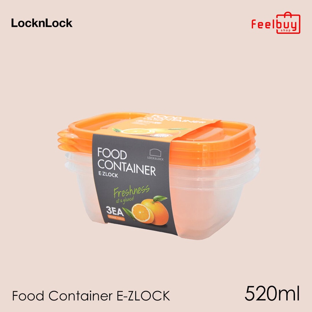 Jual LocknLock EZ Lock 520ML/3pcs HLE120S Food Container Jeruk | Shopee ...