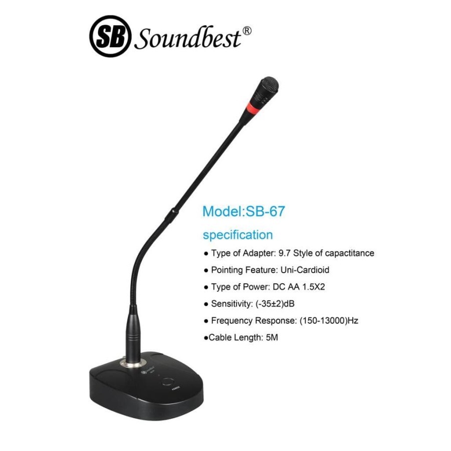 Jual Mic Meja Conference SB 67 SB-67 SB67 Ada Bell Original | Shopee ...