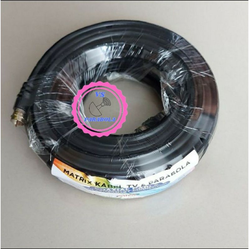 Jual KABEL PARABOLA MATRIX 15 METER RG6 + KONEKTOR PARABOLA | Shopee Indonesia