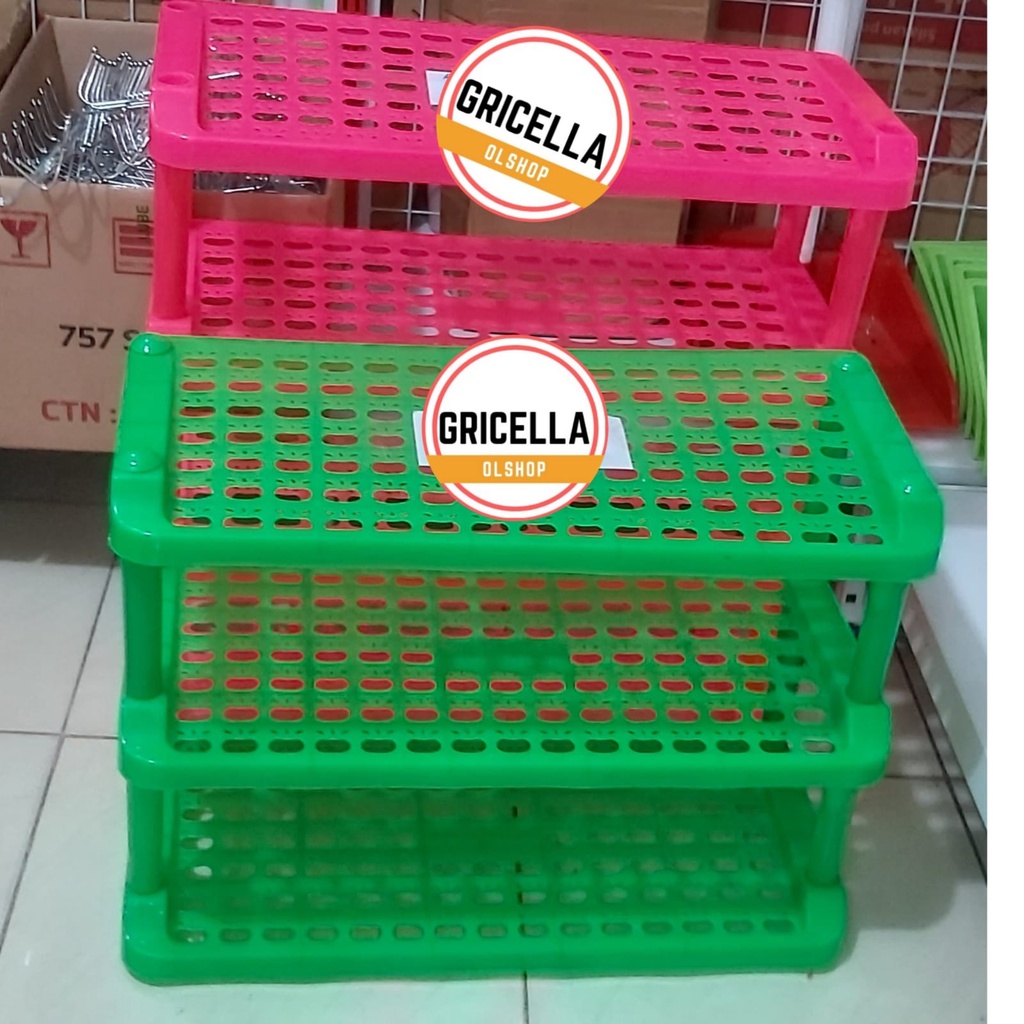 Jual RAK SEPATU PLASTIK 4 SUSUN / RAK PLASTIK SERBAGUNA 4 SUSUN ...