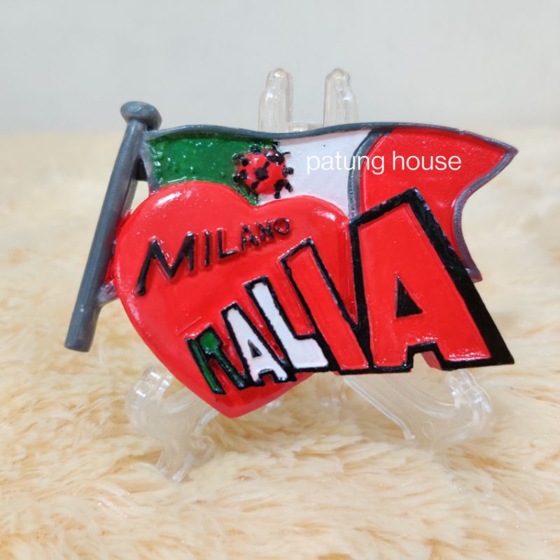 Jual Fridge Magnet Kulkas Souvenir Italia Italy Milano Milan Bendera ...