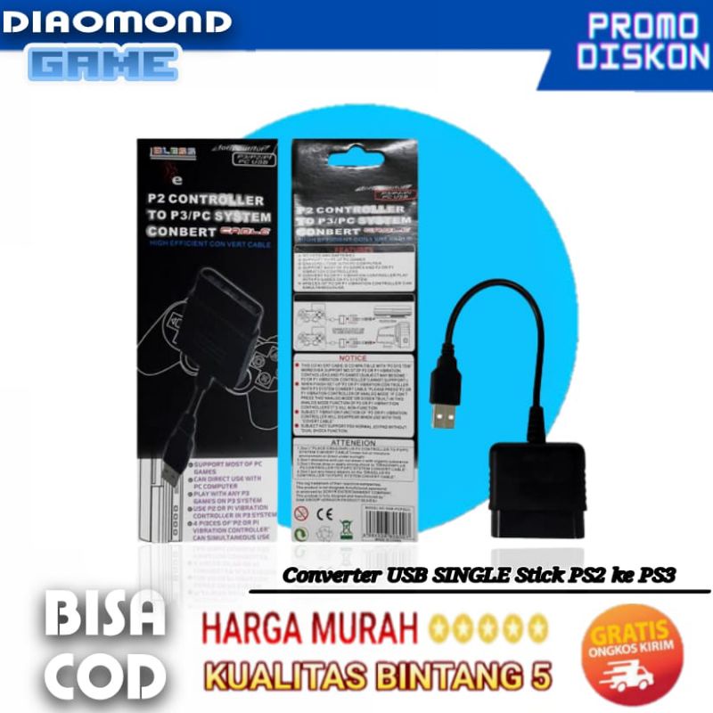 Jual DIAMOND ACC - CONVERTER USB 1 SLOT STICK STIK PS2 TO PS3 | Shopee ...