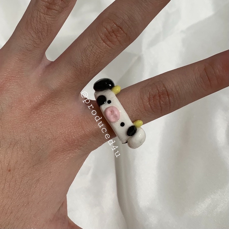 Jual COW CLAY RINGS / COW MOTIVE CLAY RINGS / CINCIN CLAY / CINCIN ...