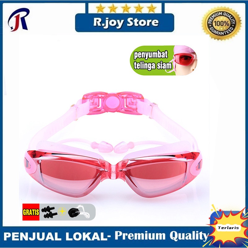 Jual Kacamata Renang dengan Penutup Telinga Peralatan Berenang Set Dengan Penutup Telinga Kaca ...