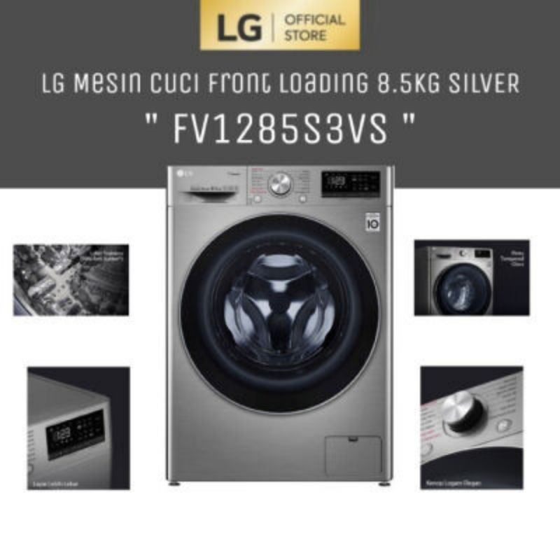 Jual LG Mesin Cuci 1 Tabung Front Loading FV1285S3VS 8.5 KG Inverter WIFI FV1285 Fv1285s3vs AiDD ...